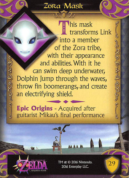 Legend of Zelda Trading Card - 29 Zora Mask (Majora's Mask) (Zora Mask ...